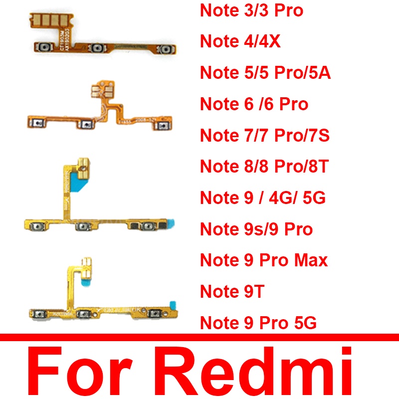 Volume Side Button Power Switch On Off Key Flex Cable For Xiaomi Redmi Note 3 4 4X 5 5A 6 7 8 8T ...