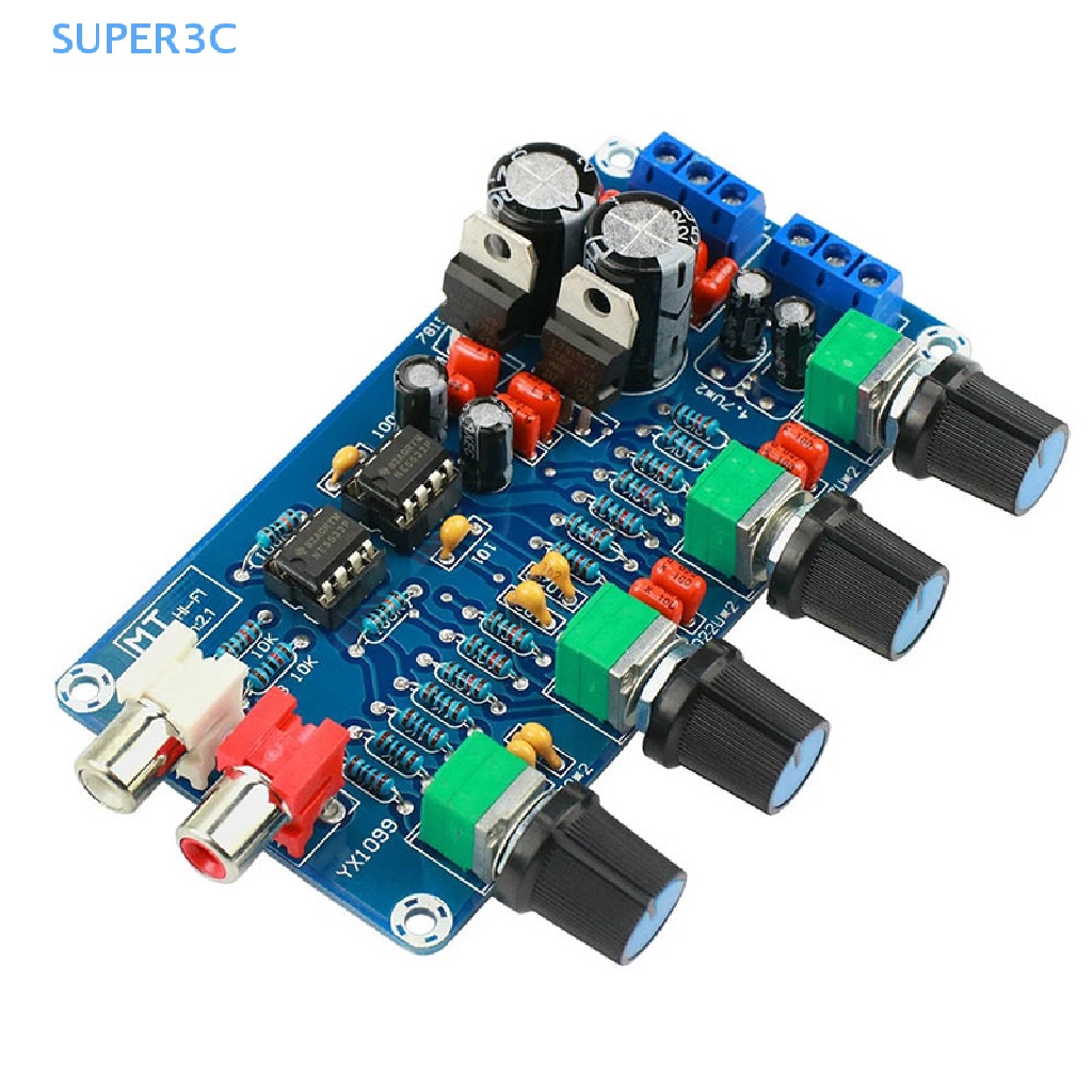 SUPER3C NE5532 Stereo Pre-amp Preamplifier Tone Board Audio 4 Channels ...