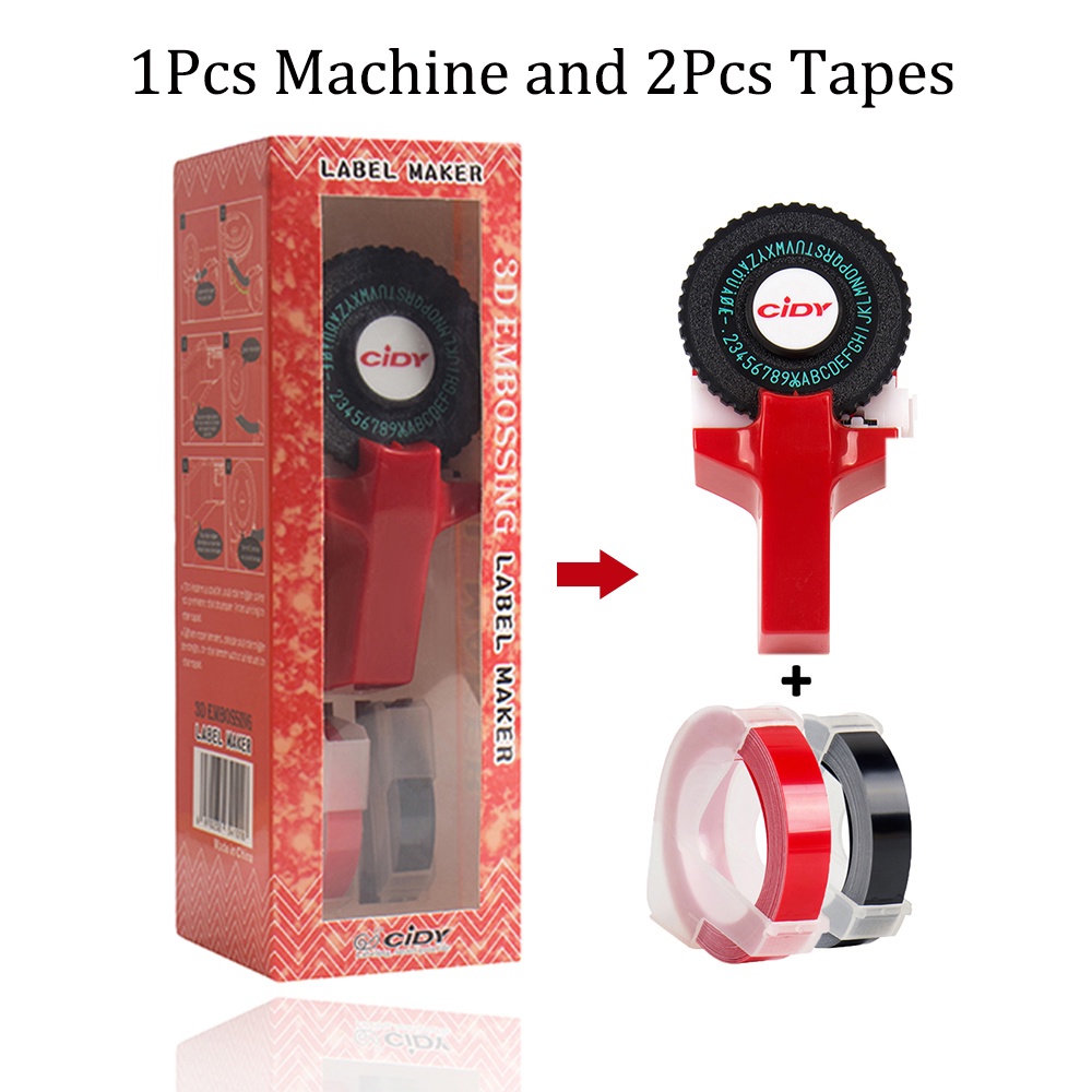 Label Maker Cidy Motex Manual with FREE 2 TAPES (9mm x 3mtrs) Manual ...