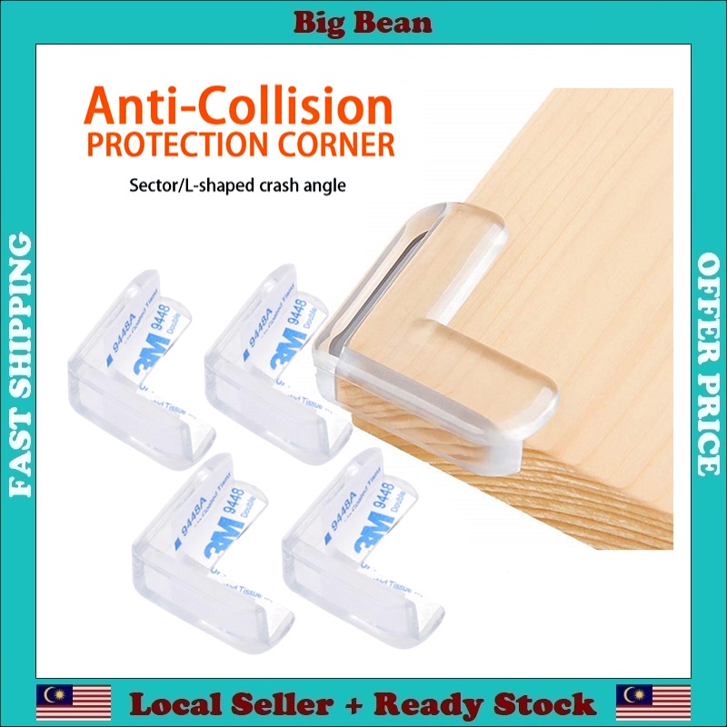 4pcs Table Corner L Shape Protector Soft Table Edge Guard Safety Cover ...
