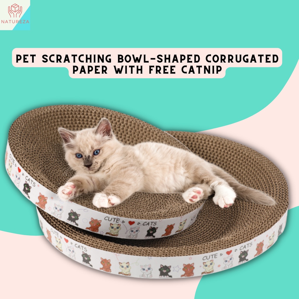 Pet Cat Scratching Scratch Pad Bowl Shaped Round Circle Corrugated ...