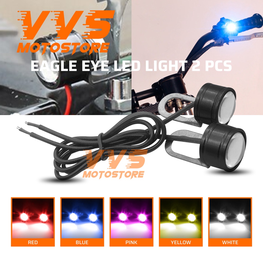Motorcycle Eagle Eye LED Light with Bracket IP68 Waterproof 2pcs ...