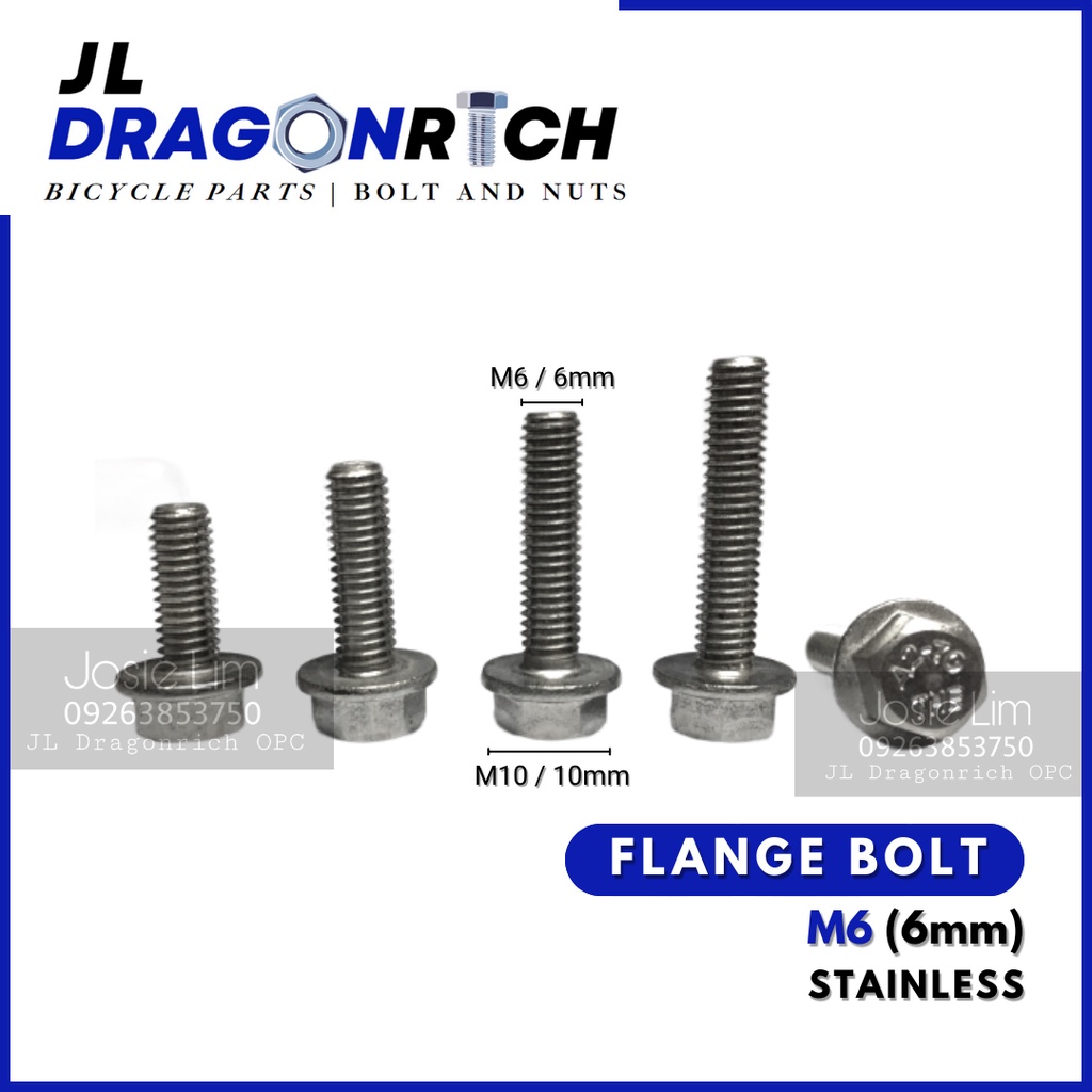 5PCS Stainless Flange Bolt M6 6MM Hexagonal Motorcycle Engine Bolt ...