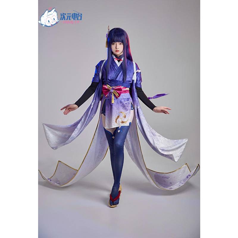 Genshin Impact cos Raiden Ei Baal shogun Kimono Women's Game Set ...