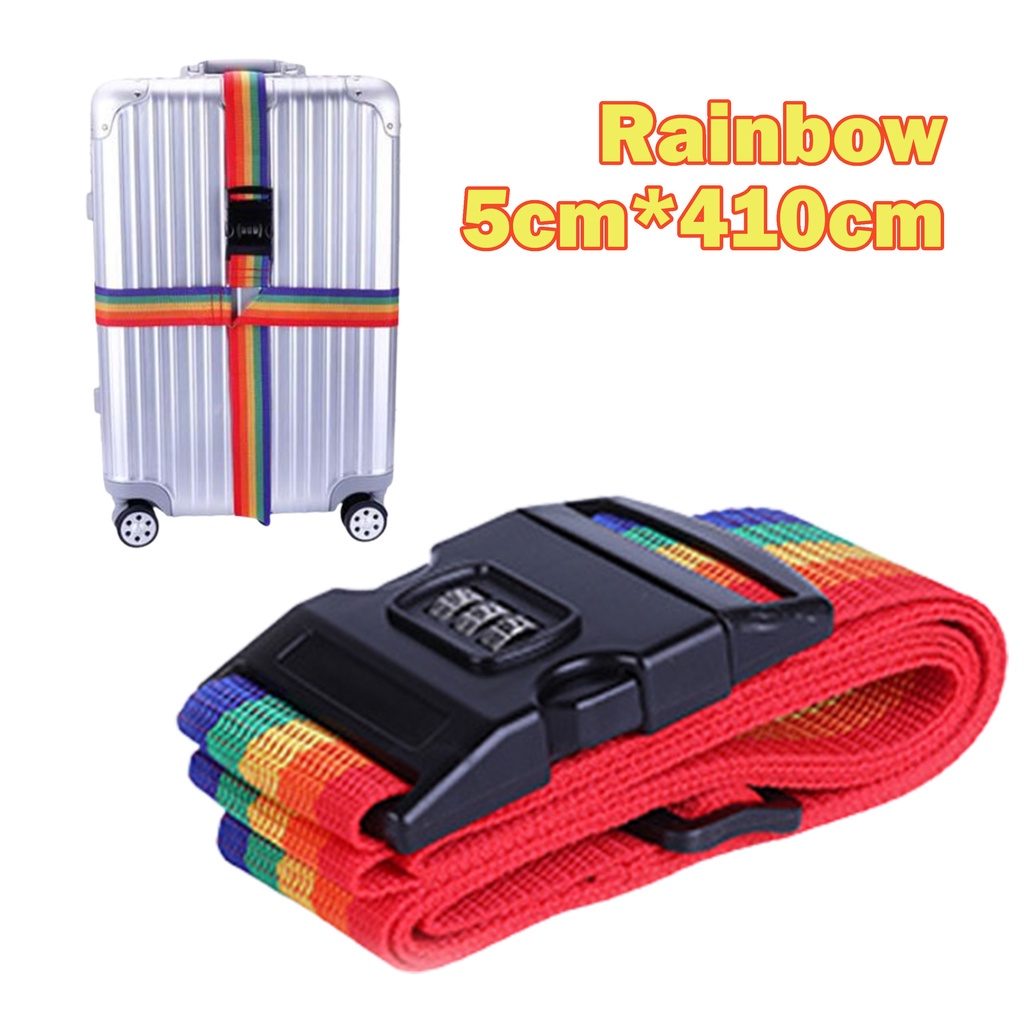 Rainbow Luggage Strap Cross Belt Strap Travel Adjustable Buckle Baggage ...