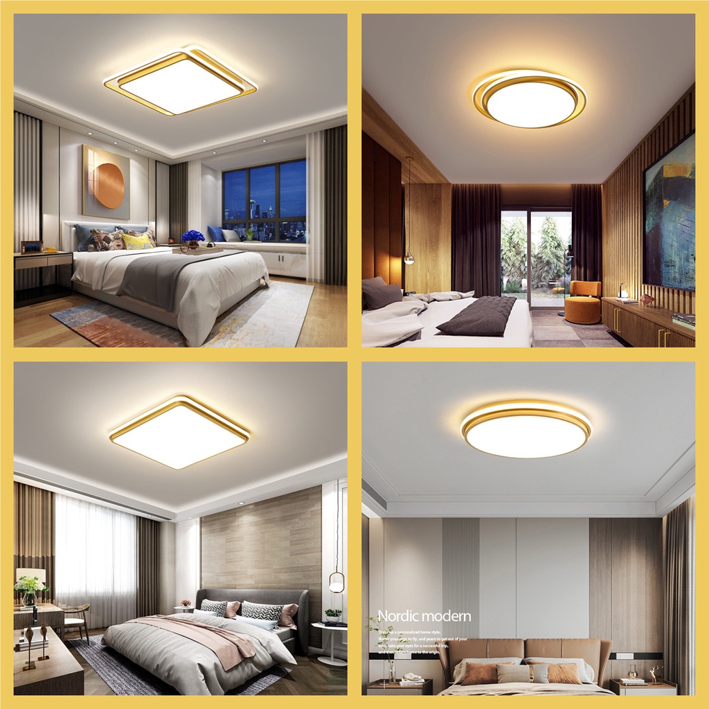 Remote control three color dimming ceiling lamp Nordic luxury ceiling ...