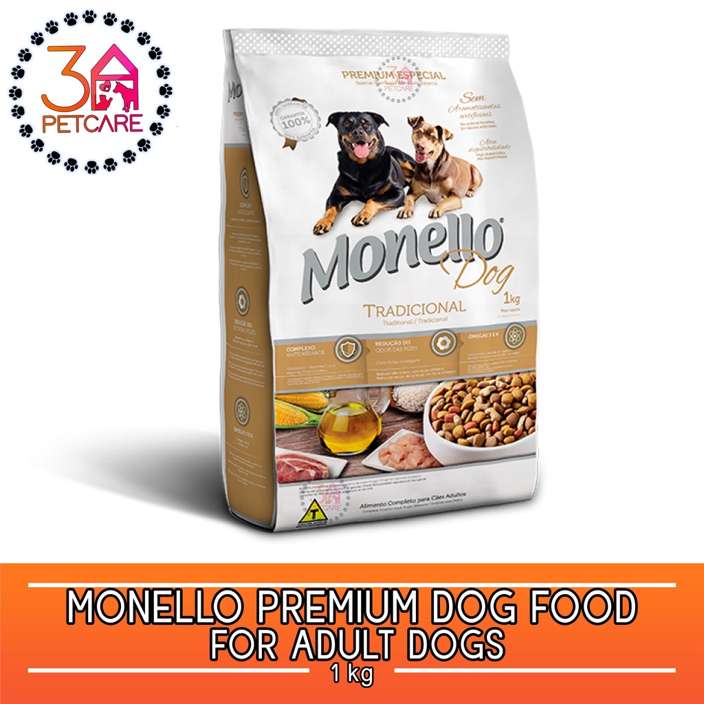 Monello Premium Dog Food Traditional For Adult Dogs (1kg) | Shopee ...