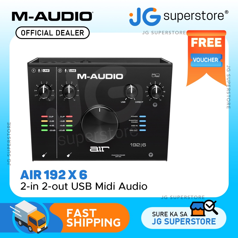 M-Audio AIR 192|6 2-In 2-Out 24 / 192 USB Audio / MIDI Interface with ...