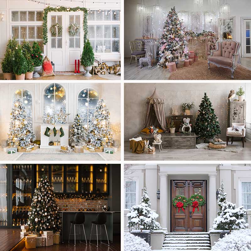 New Christmas Tree Party Backdrop For Family Celebrate Xmas Cake Smash ...
