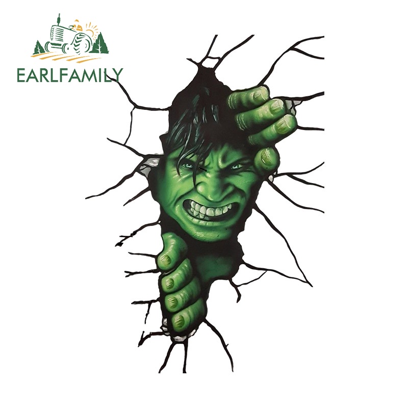 EARLFAMILY 13cm x 9.3cm Hulk Anime Car Sticker Waterproof Cartoon Auto ...