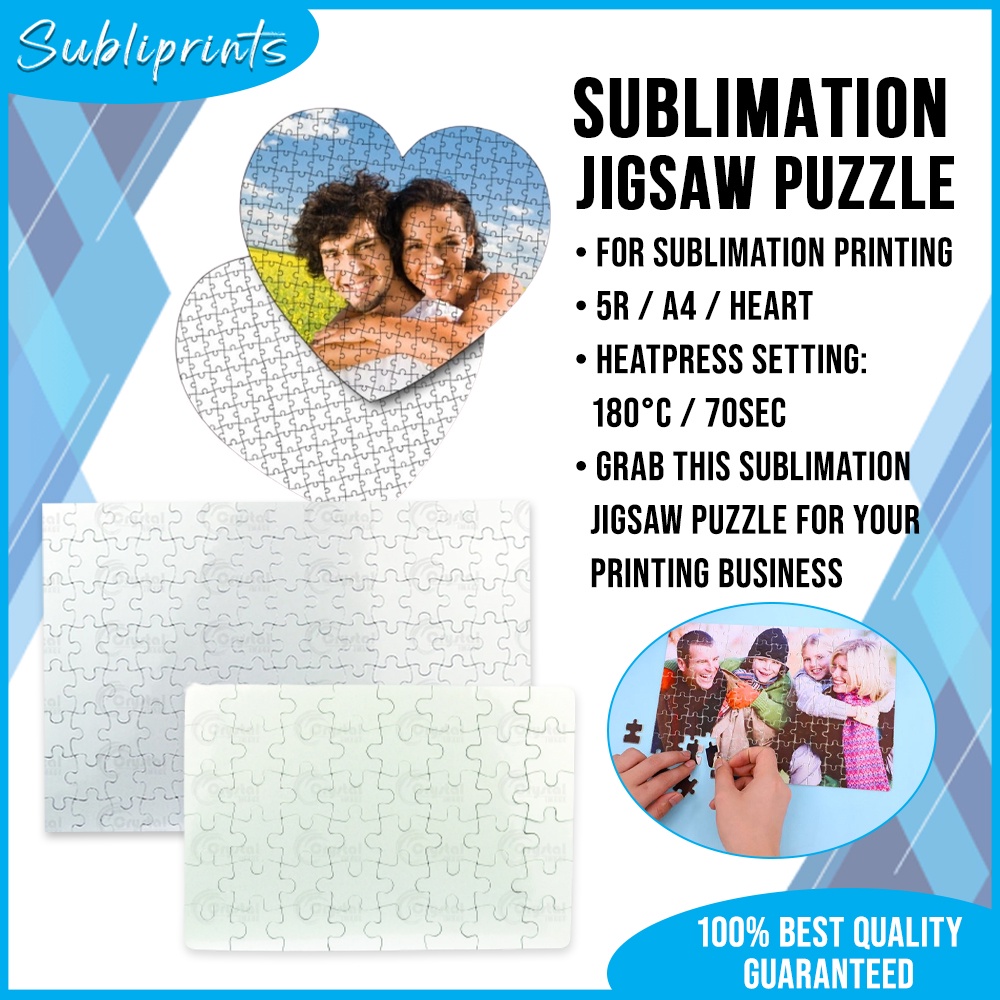 Jigsaw Puzzle for Sublimation 5R/A4/Heart Personalize Souvenir ...