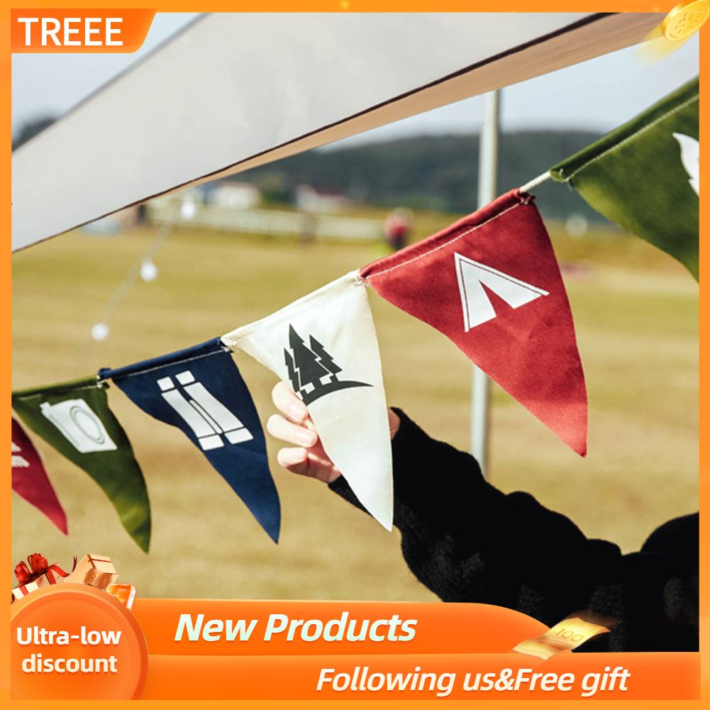 Treee Pennant Banner 16 Flags Decorative String Cotton Triangular for ...