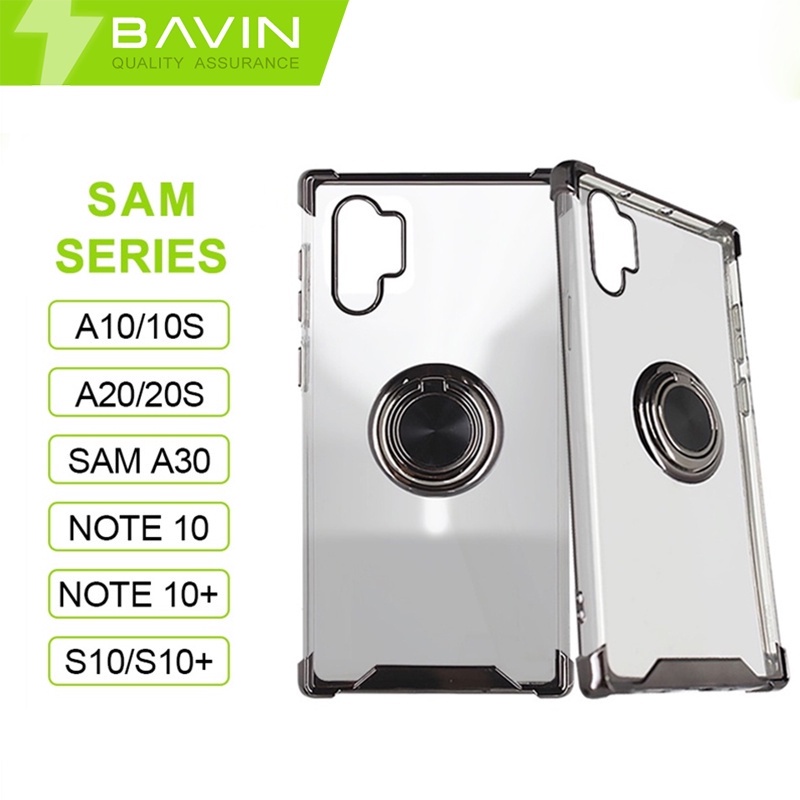 BAVIN TPU Clear Phone Case w/ Built-in Ring Holder for Sam A10/10S/A20 ...