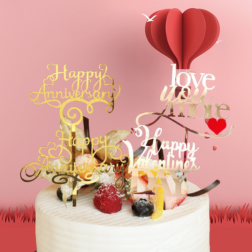 Valentines Day Merry Christmas Acrylic Cake Topper Cupcake Toppers