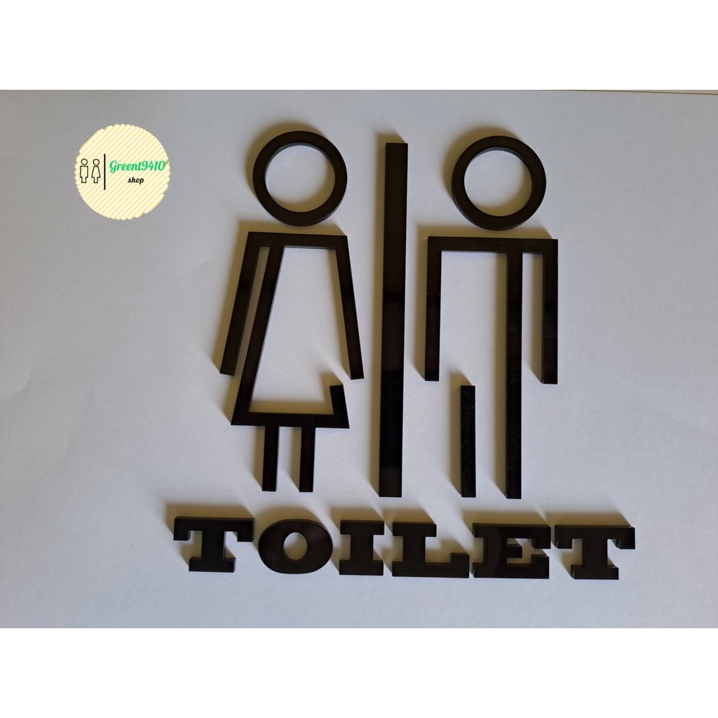 Toilet Emblem Acrylic Sign Male And Female Thickness 2.8 Mm. Modern 2 ...