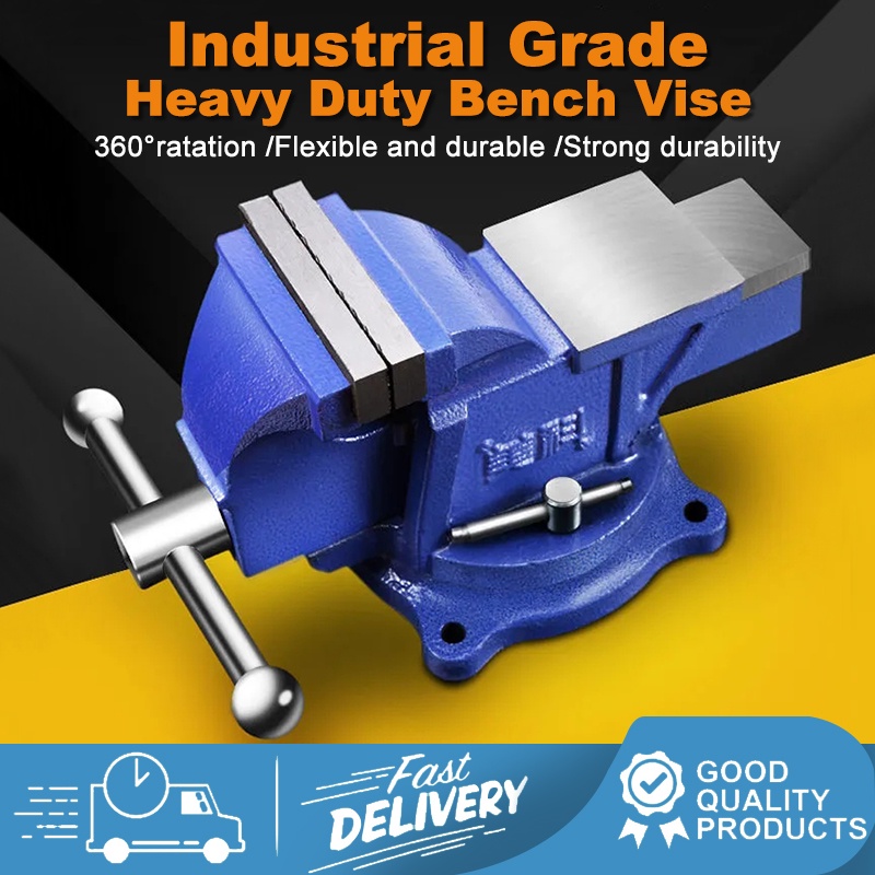 Bench Vise Heavy Duty 4/5 inch 360 rotating cast iron Portable Bench ...