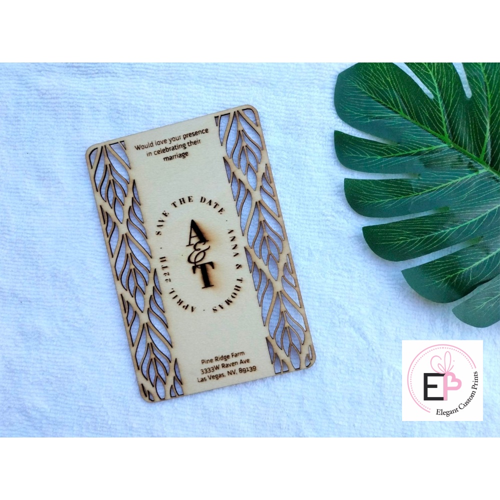 PERSONALIZED Cut-out Wooden Invitation with laser engrave | Shopee ...