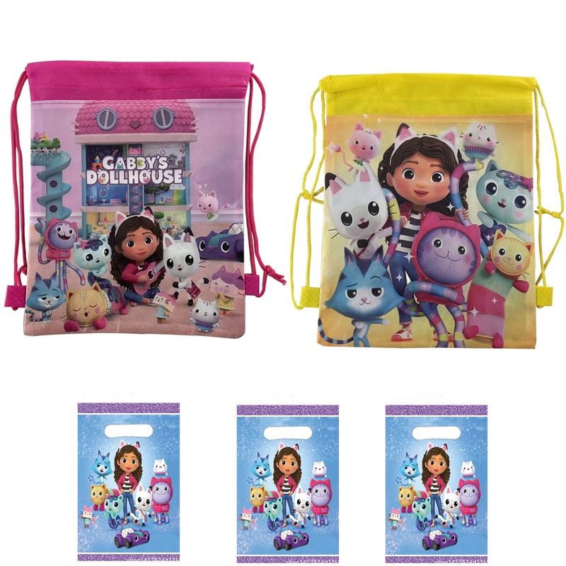 Gabby Dollhouse Cartoon Drawstring Bag School Backpack Girl School Bags ...