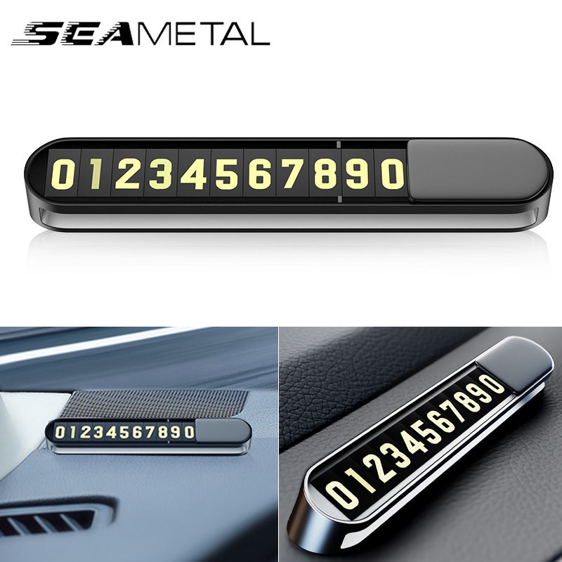 SEAMETAL Car Phone Number Card Temporary Parking Plate Display ...