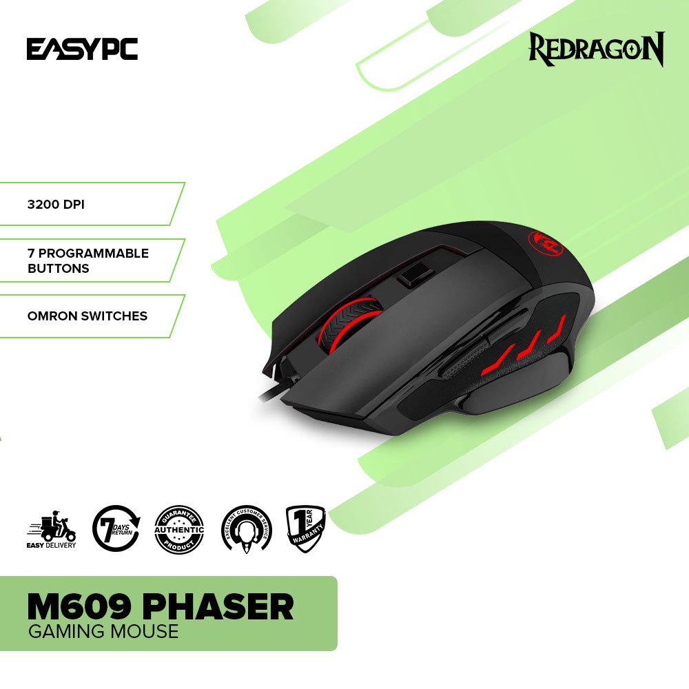 EasyPC | Redragon M609 PHASER Omron Switches 7 Programmable Buttons ...