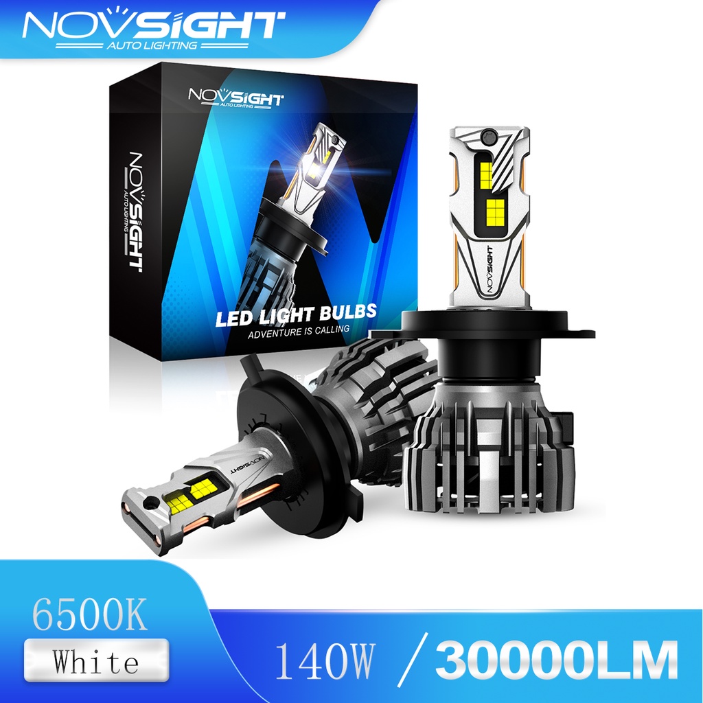 Novsight N67 H4 LED Headlight car Light Bulb 140W 30000LM A Pair 6500K ...