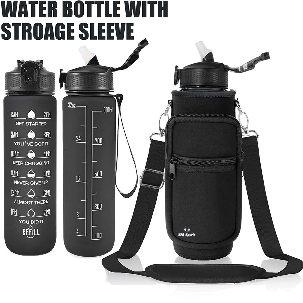 1 Liter Tumbler With Holder Bag Sports Water Bottle 1l Jumbo Pastel