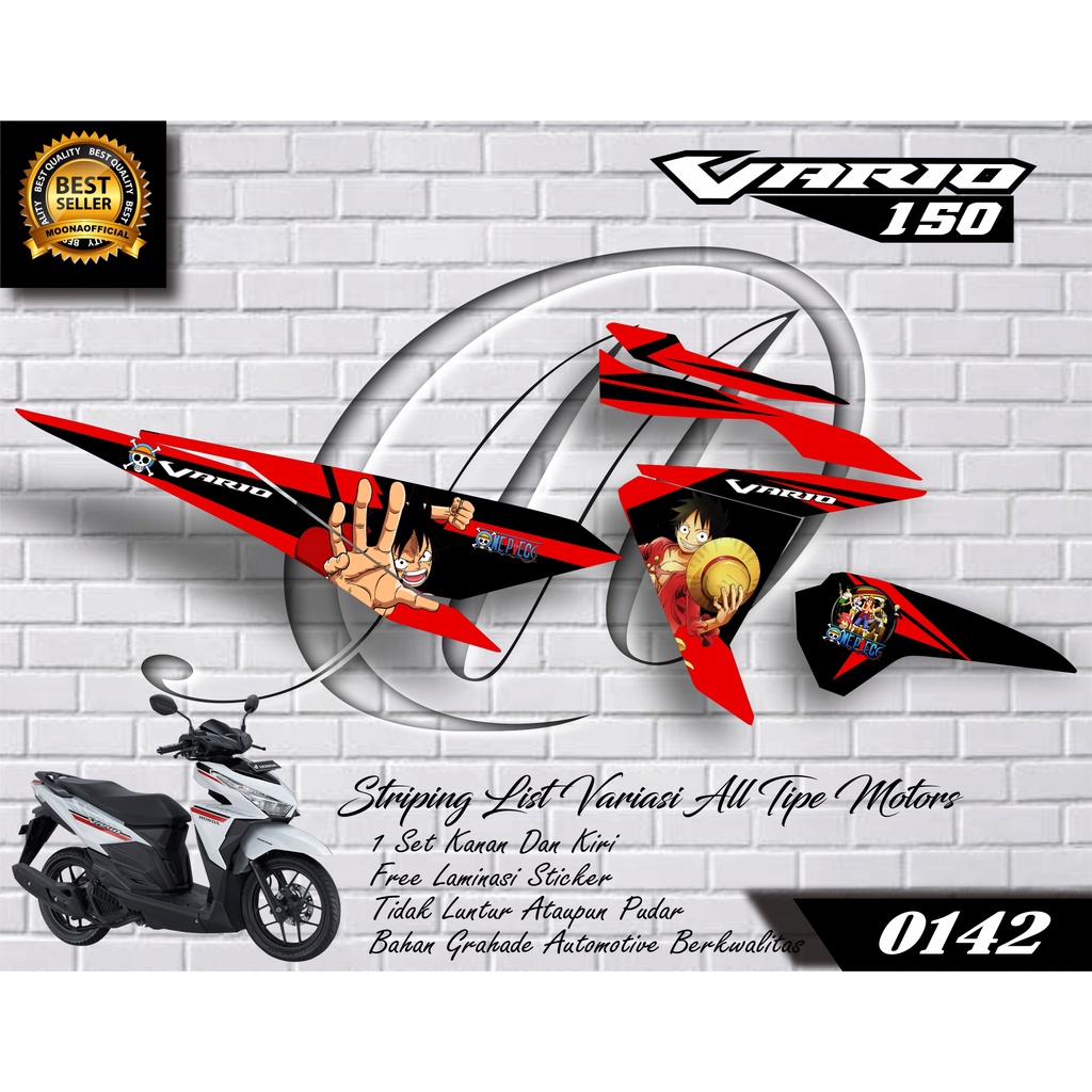 0142 Sticker List Variation HONDA VARIO 125/150 ONE PEACE LUFFY ...