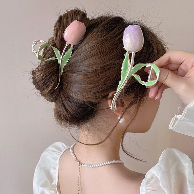 Gentle Tulip Hair Clip Metal Hair Claw Hair Pin for Women Girls ...