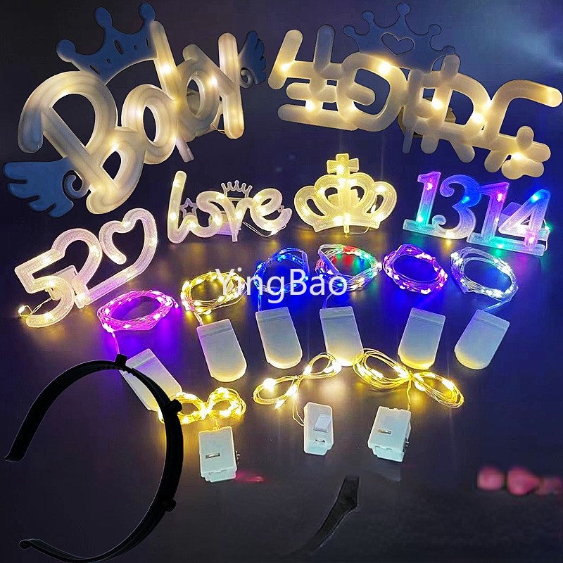 Birthday Light Led Love Lamp Cake Topper Mini String Lights, Waterproof ...