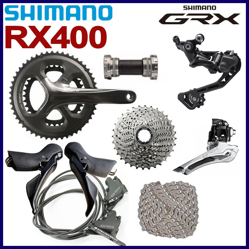 Shimano GRX RX400 2x10 Speed Hydraulic Set 4700 Crankset Hg500 Cassette ...