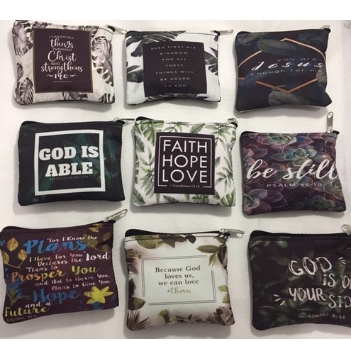 WALLET COIN PURSE FOR WOMEN AND MEN WITH BIBLE VERSE PRINT MINI WALLET ...