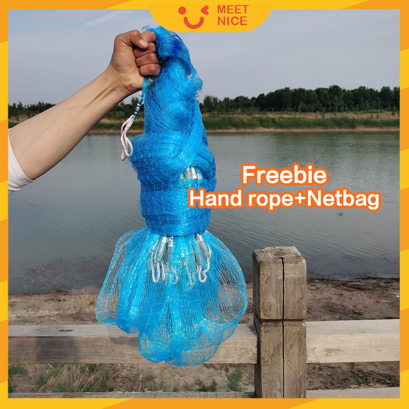 Diameter 5.5M Fishing Net Upgraded Hand Cast Net with Flying Easy Throw ...