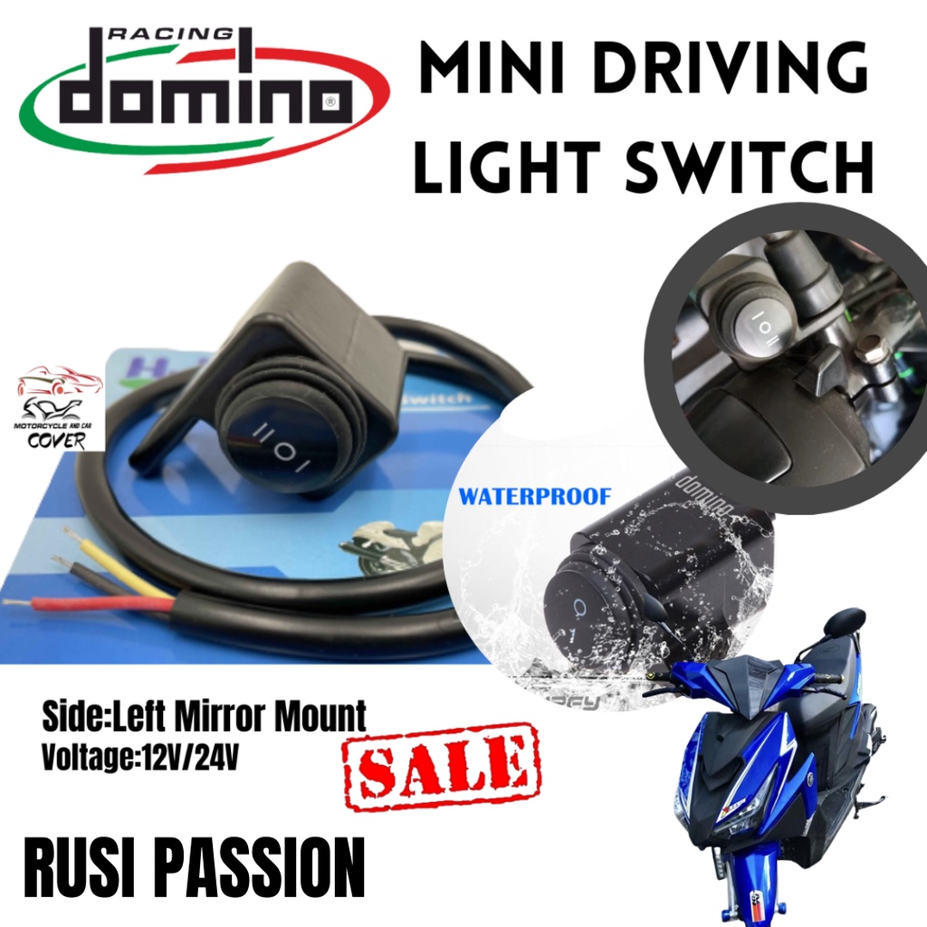 DOMINO MINI DRIVING LIGHT RUSI PASSION | Left Mirror Mount 3 Way Hazard ...