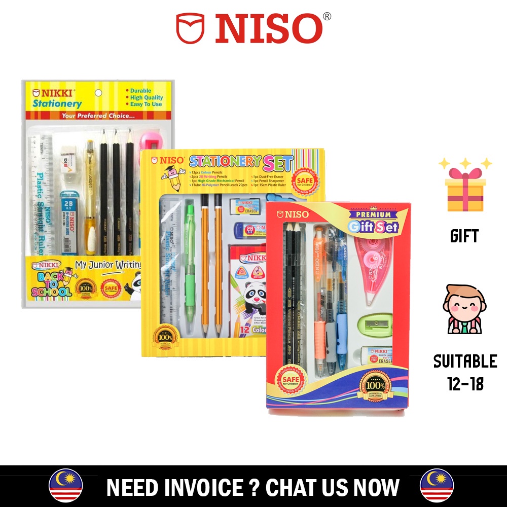 Nikki Pencil Set School Set Set Hadiah Sekolah Alat Tulis Pen ...