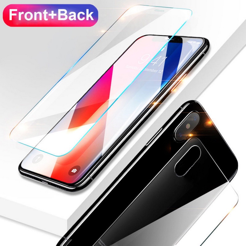 Front + Back Tempered Glass Screen Protector For iPhone 16 15 14 13 12 11 Pro Max Mini 8 7 6 6s ...