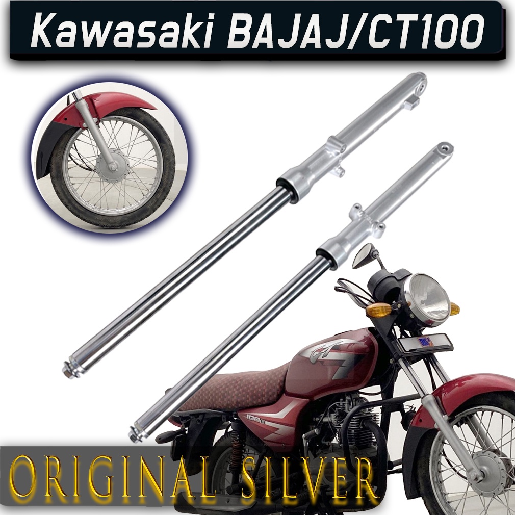 SP Original Kawasaki BAJAJ/CT100 Front Shock Absorber Silver Coaten Set ...