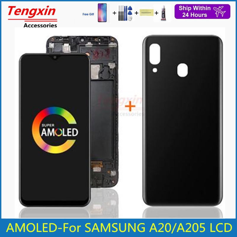 6.4''Super AMOLED For Samsung Galaxy A20 A205 SM-A205F LCD Display Touch Screen With A20 Battery ...