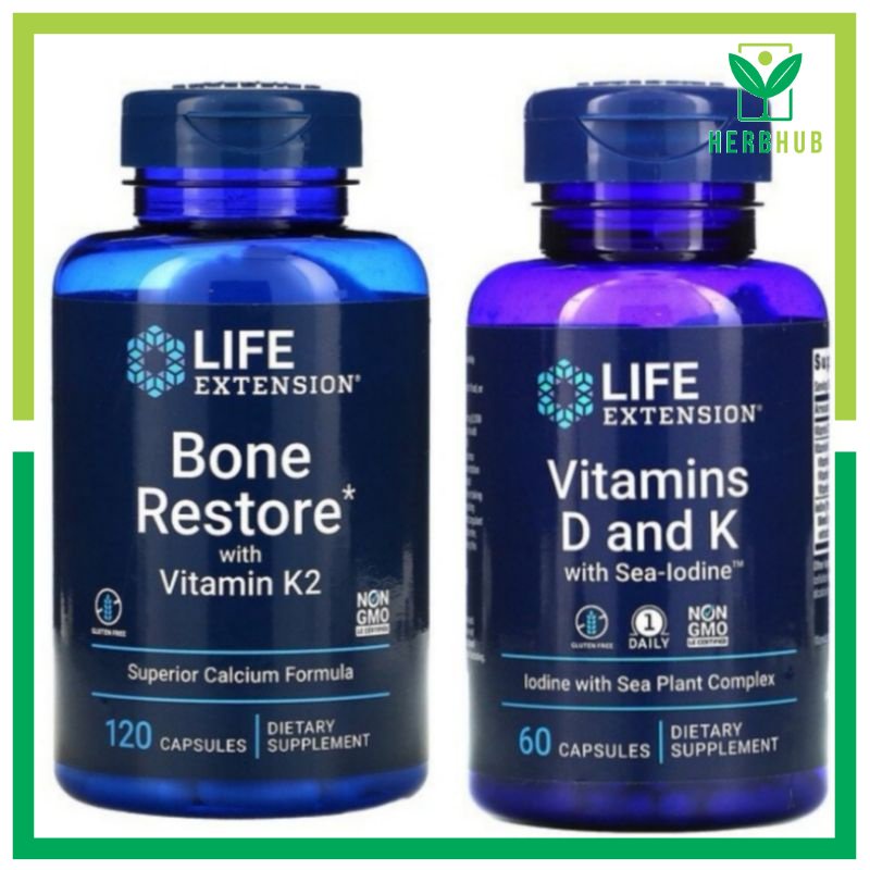 Herb Hub | Life Extension Bone Restore Vitamin K2 Boron, D and K Sea ...