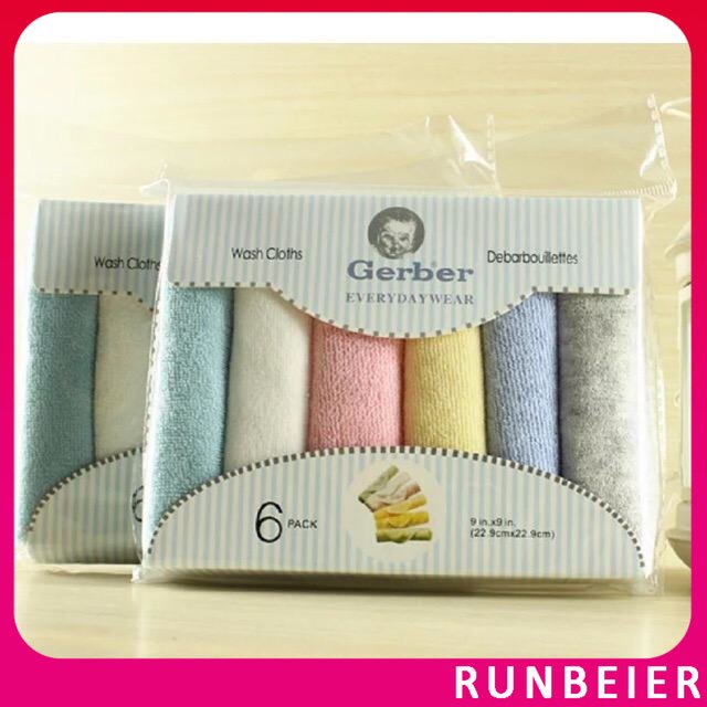 Runbeier 6 Piece Pack Washcloth Bimpo Square Face Towel | Shopee ...