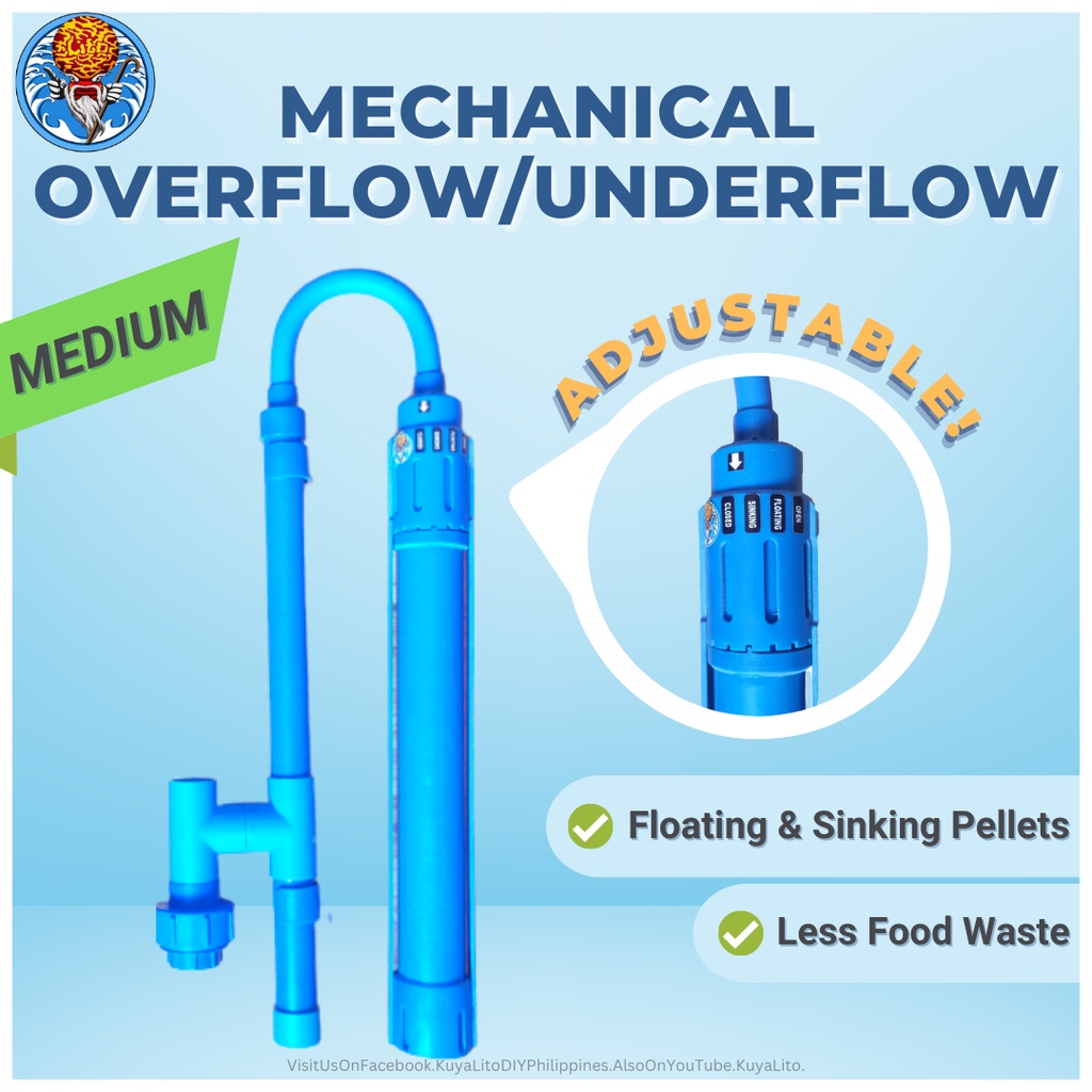 KUYA LITO Adjustable MEDIUM Overflow with Underflow for Medium Aquarium ...