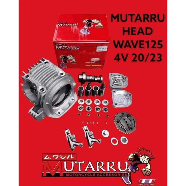 Mutarru Cylinder Head 4V 4valves wave125 xrm125 rs125 carb type 20/23 ...