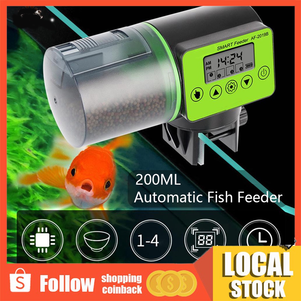 Automatic Fish Feeder Aquarium Digital Fish Tank Electrical Plastic ...