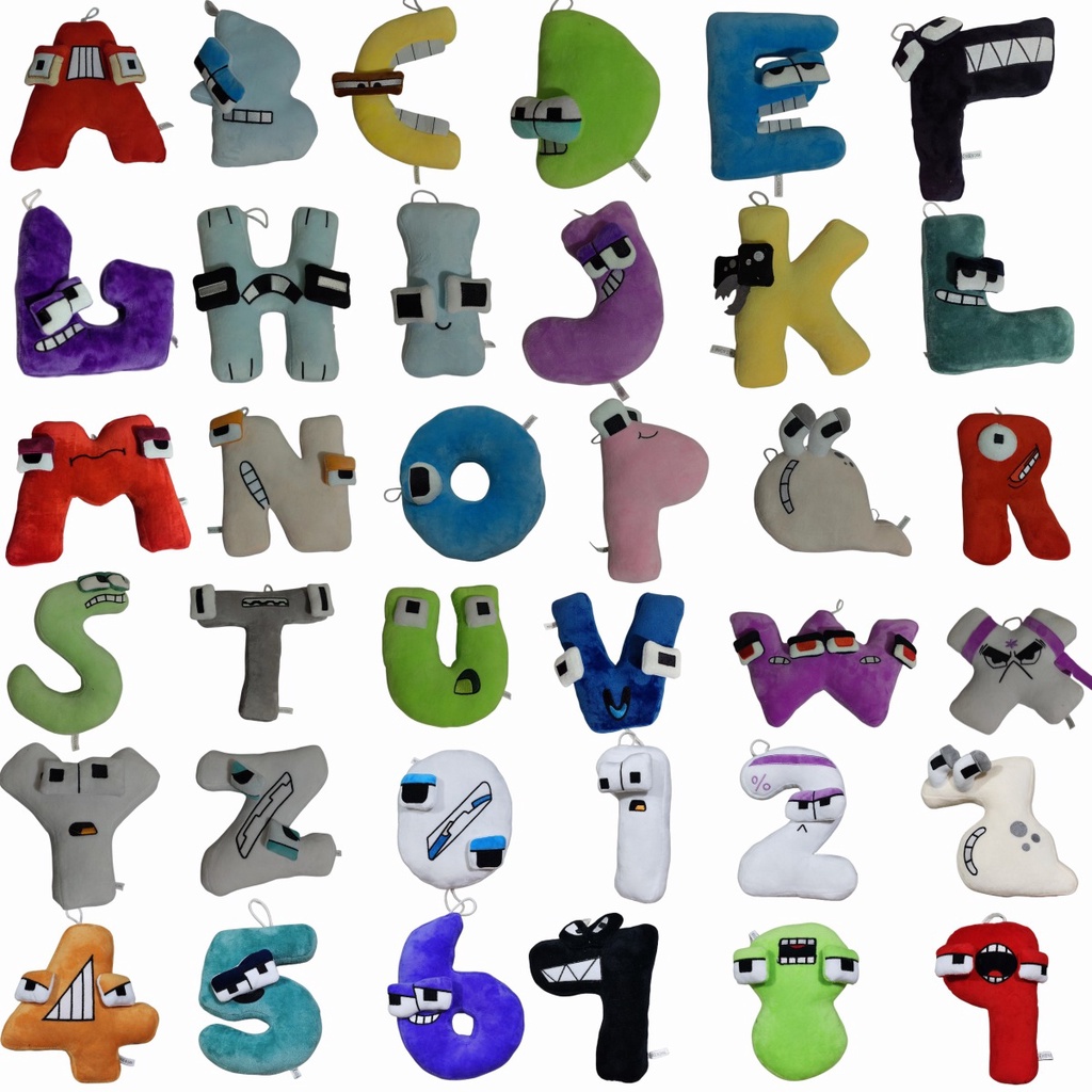 26 Alphabet Legend Plush Toy 0-10 Number Pillow Building Block Doll ...