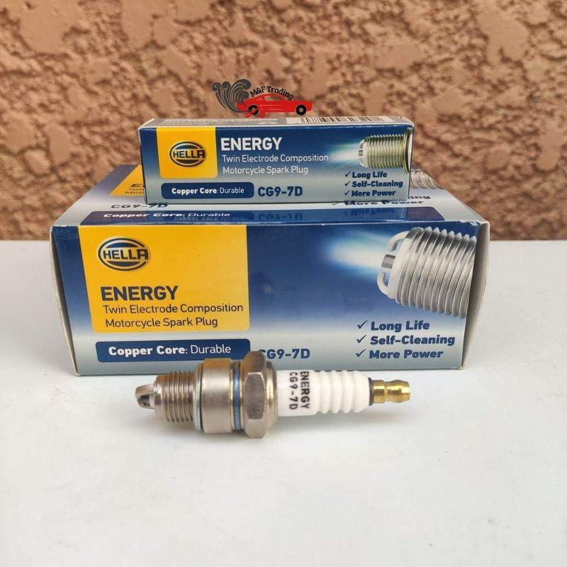 CG9-7D HELLA TWIN ELECTRODE MOTORCYCLE SPARK PLUG AUTHENTIC | Shopee ...