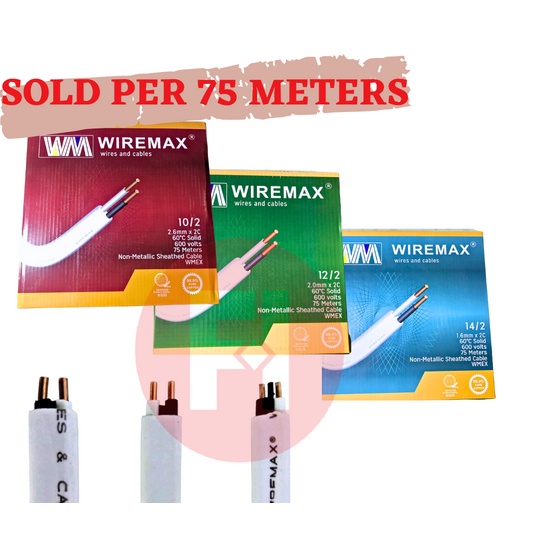 WIREMAX PDX NON METALLIC 14/2 (1.6mm/2C) 12/2 (2.0mm/2C) 10/2 (2.6mm/2C ...