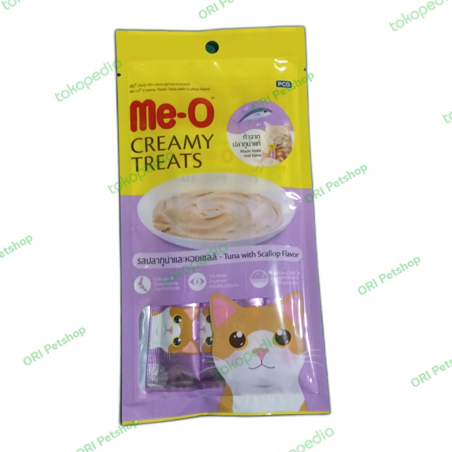 Meo Creamy Treats Tuna Cat Snack With Scallop Flavor 4x15gr | Shopee ...