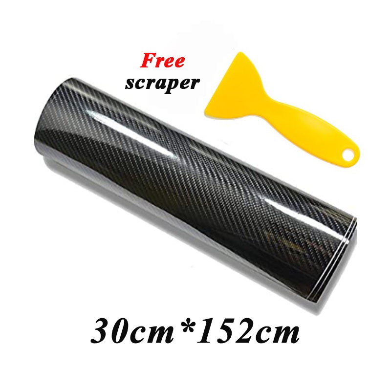 7D Car Carbon Fiber Sticker Waterproof Glossy Vinyl Roll Motorcycle ...