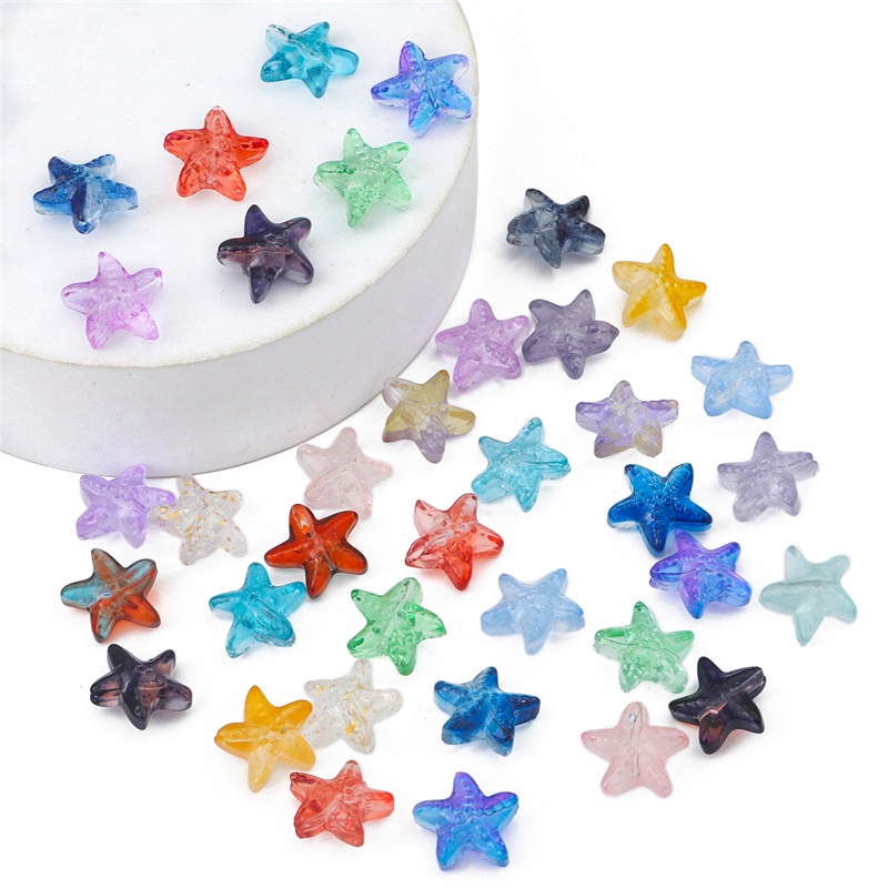 Glass starfish beads 15x14mm loose beads spacer beads Decorative beads ...