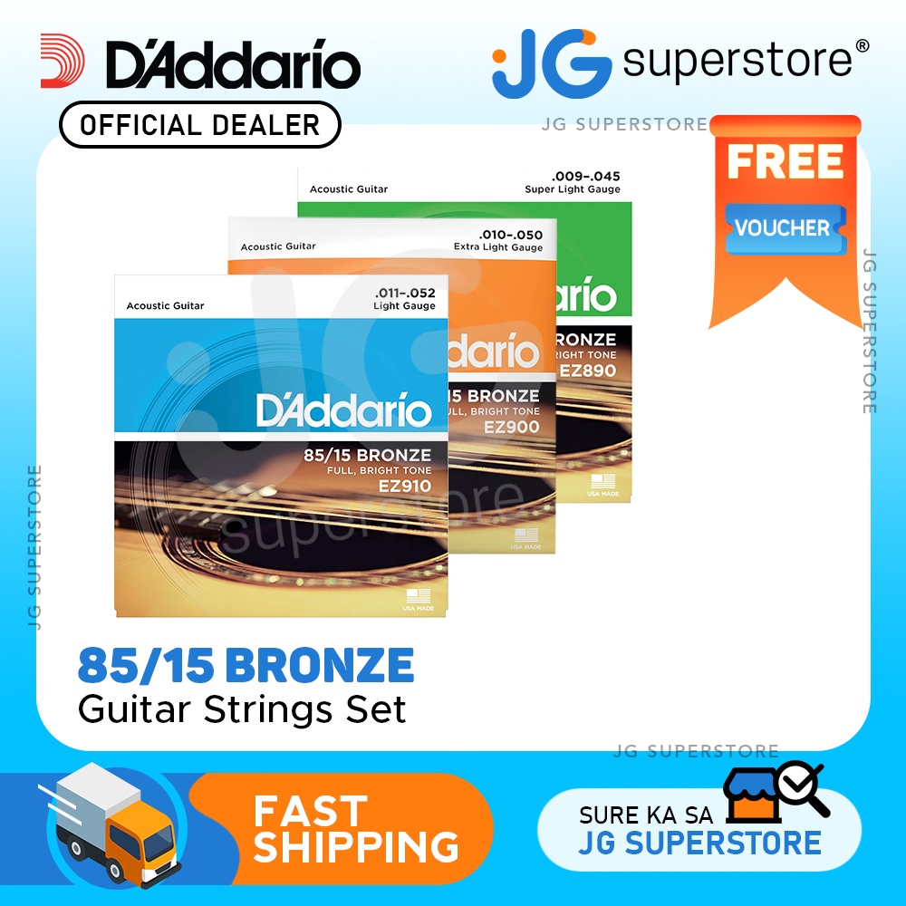 D’Addario 85/15 Bronze 6-String Acoustic Guitar Steel Strings Set ...