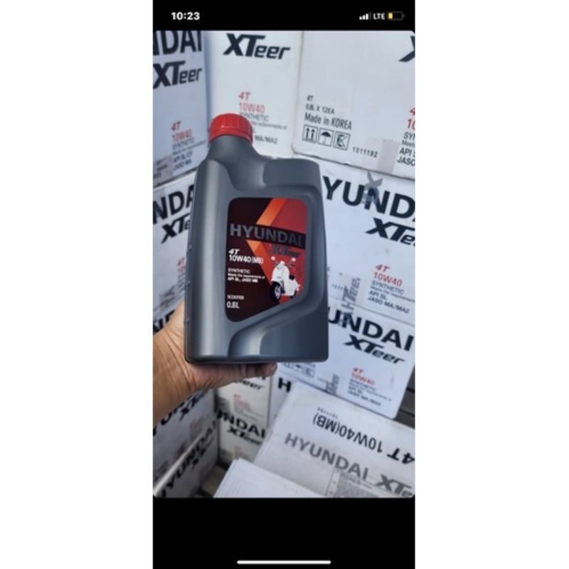 Hyundai Xteer 4T API SL JASO MA/MA2 10W40 Synthetic Motorcycle Engine ...